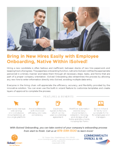 Bring in new hires easily using Employee Onboarding from iSolved ...